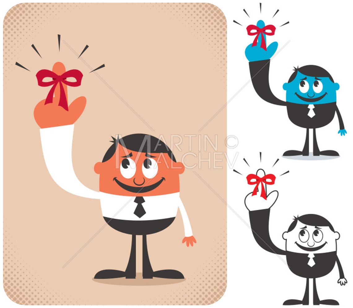 Reminder Vector Cartoon Illustration. Remind, Red, Ribbon, Bow, String ...