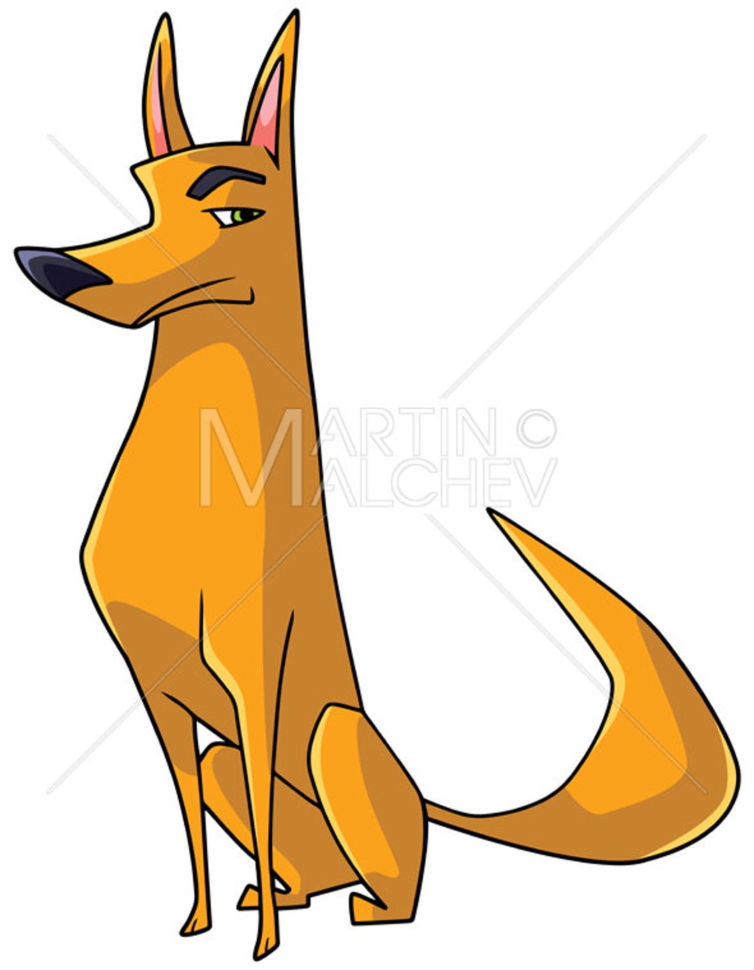 Cartoon Dog Sitting Down