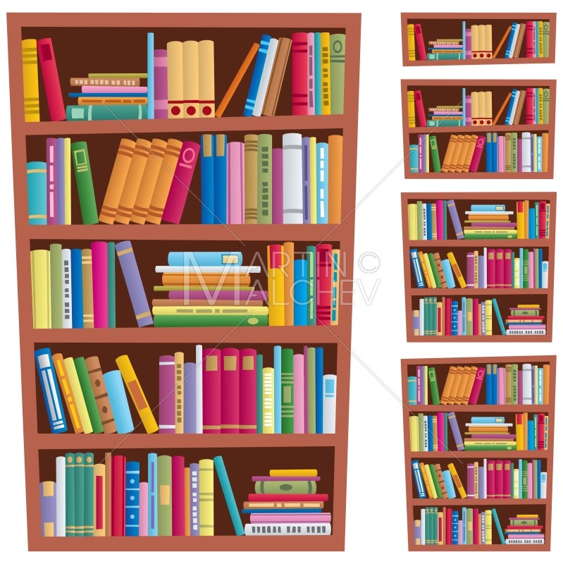 Library Bookshelves Clipart