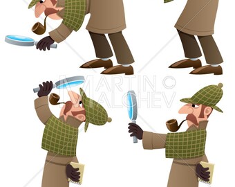 Sherlock Holmes Clip Art - Etsy