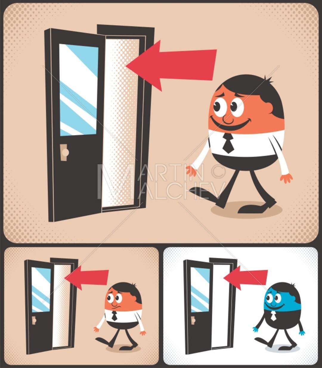 Entrance Vector Cartoon Illustration. Enter, Exit, Door, Front, Back ...