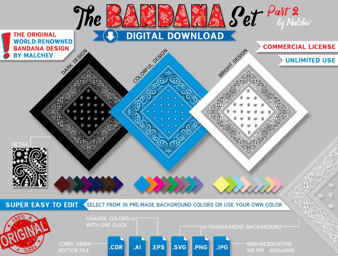 Bandana Set Part 2 With COMMERCIAL LICENSE digital Download the ...