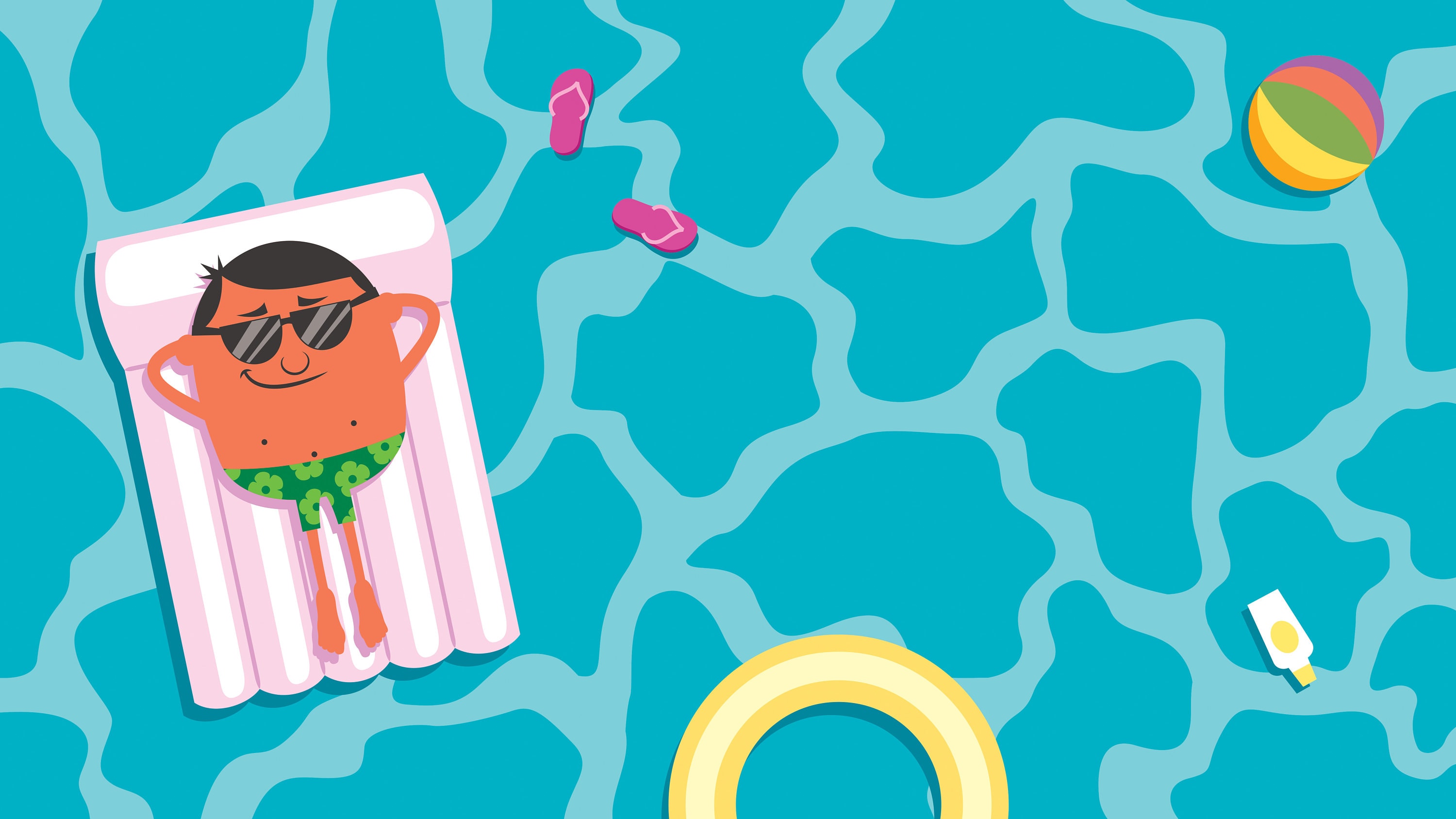 Summer Pool Man Vector Cartoon Illustration. Vacation, Summer, Holiday ...