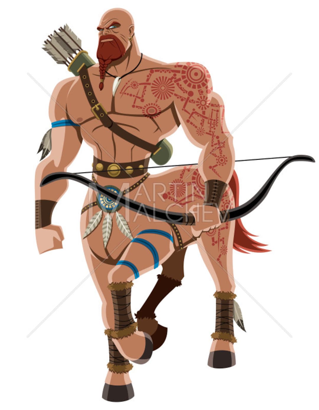 Centaur Illustration. Sagittarius, Centaur, Chiron, Centaurus, Mythology, Greek, Roman, Fantasy ...