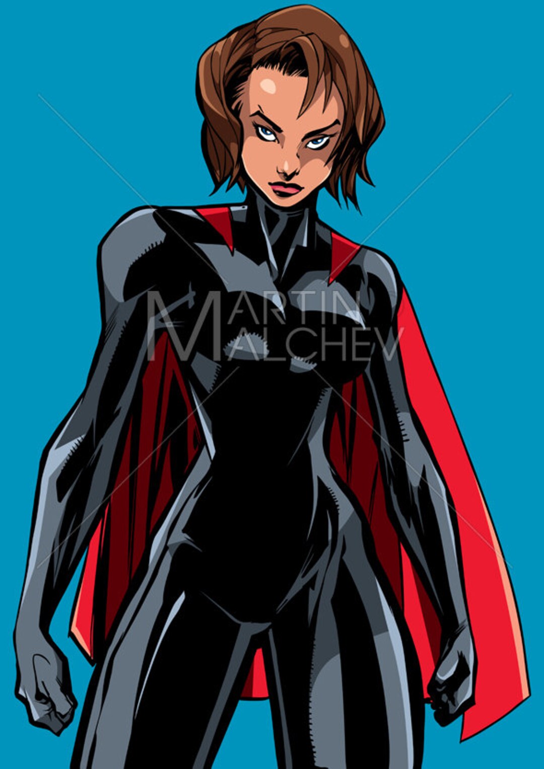 Superheroine Battle Mode No Mask Vector Illustration. Woman - Etsy