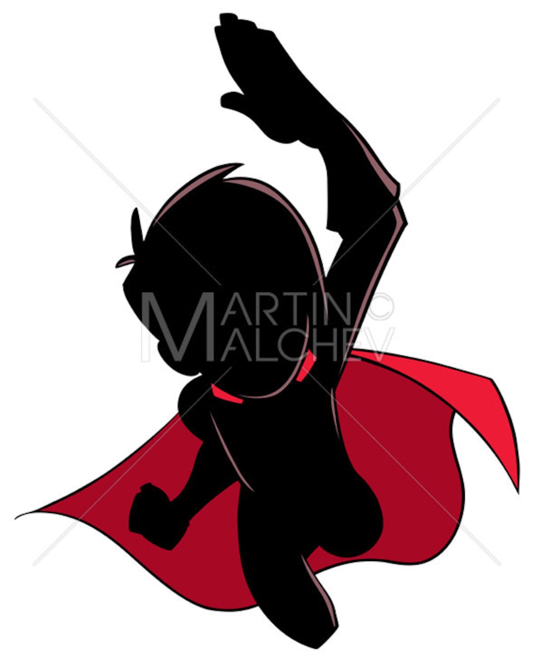 Super Boy Flying Silhouette Vector Illustration. Cape Hero - Etsy