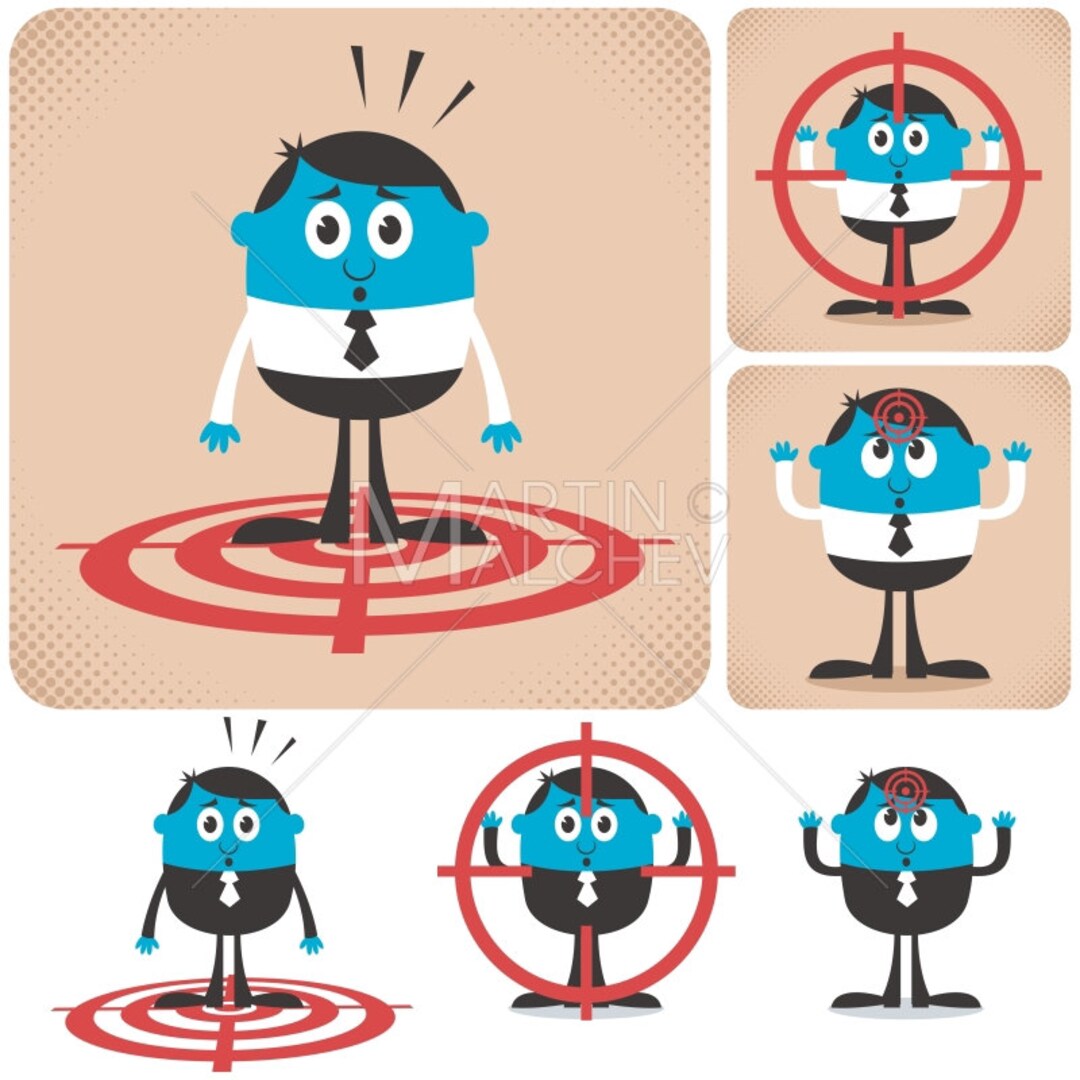 Target Vector Cartoon Illustration. Aim, Direct, Shoot, Fire, On, Under ...