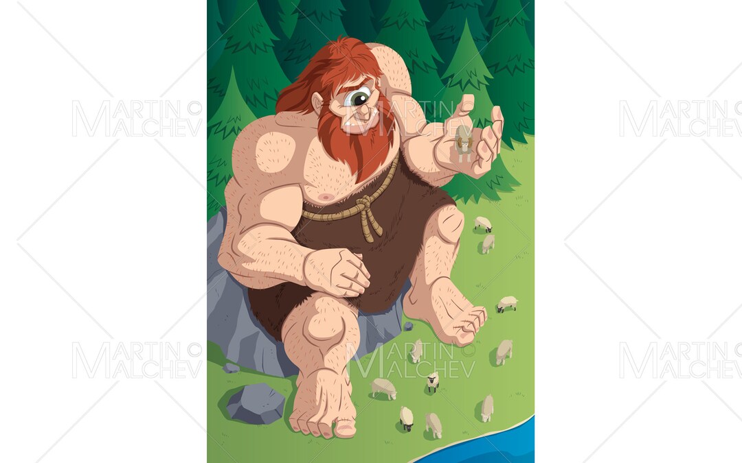 Cyclops and Sheep Vector Illustration. Cyclops Cyclopes - Etsy