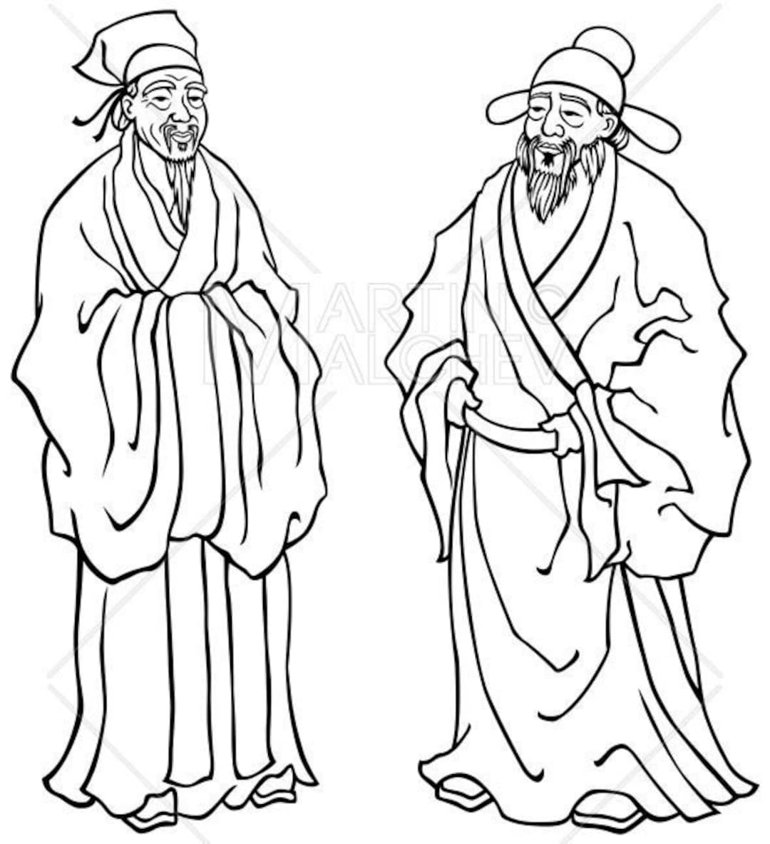 Confucius Drawing Face