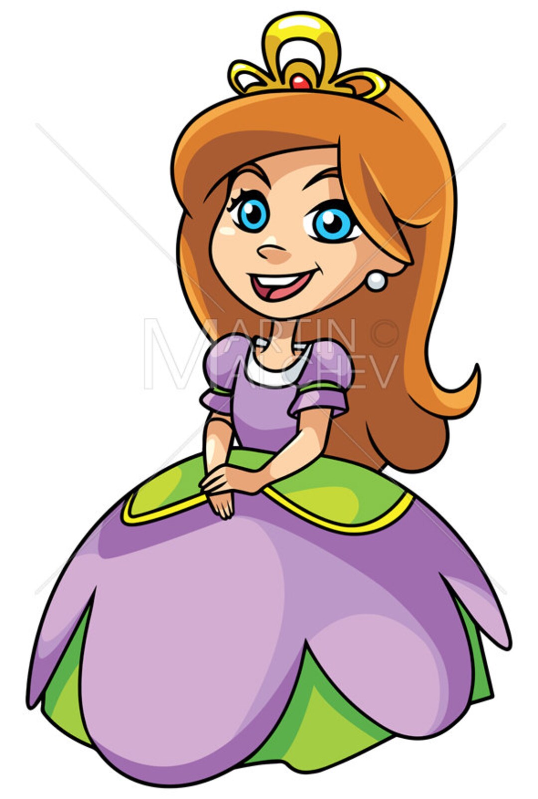 Little Princess on White 2 Vector Cartoon Illustration. - Etsy Australia