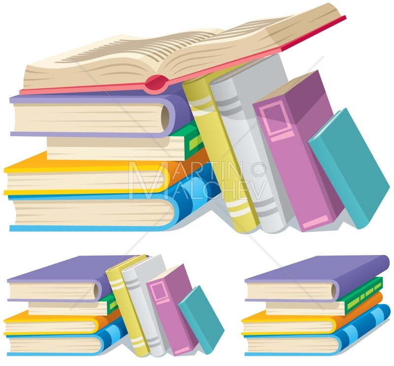 Book Pile Vector Cartoon Illustration. Books, Pile, Stack, Heap ...