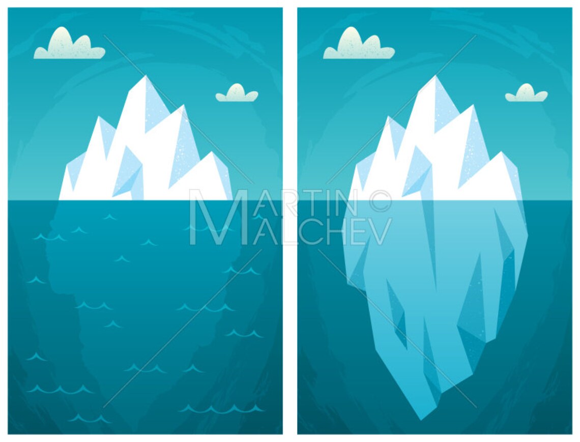 Iceberg Vector Cartoon Illustration. Ice, Sea, Ocean, Water, Freeze ...