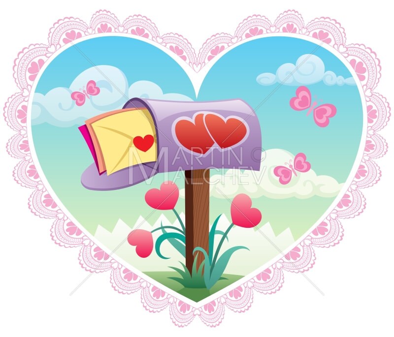 Love Mail Vector Cartoon Illustration. Valentines Day, Saint Valentines ...
