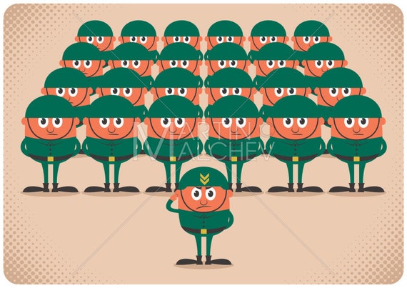 Army Vector Cartoon Illustration. Armed Forces Force - Etsy