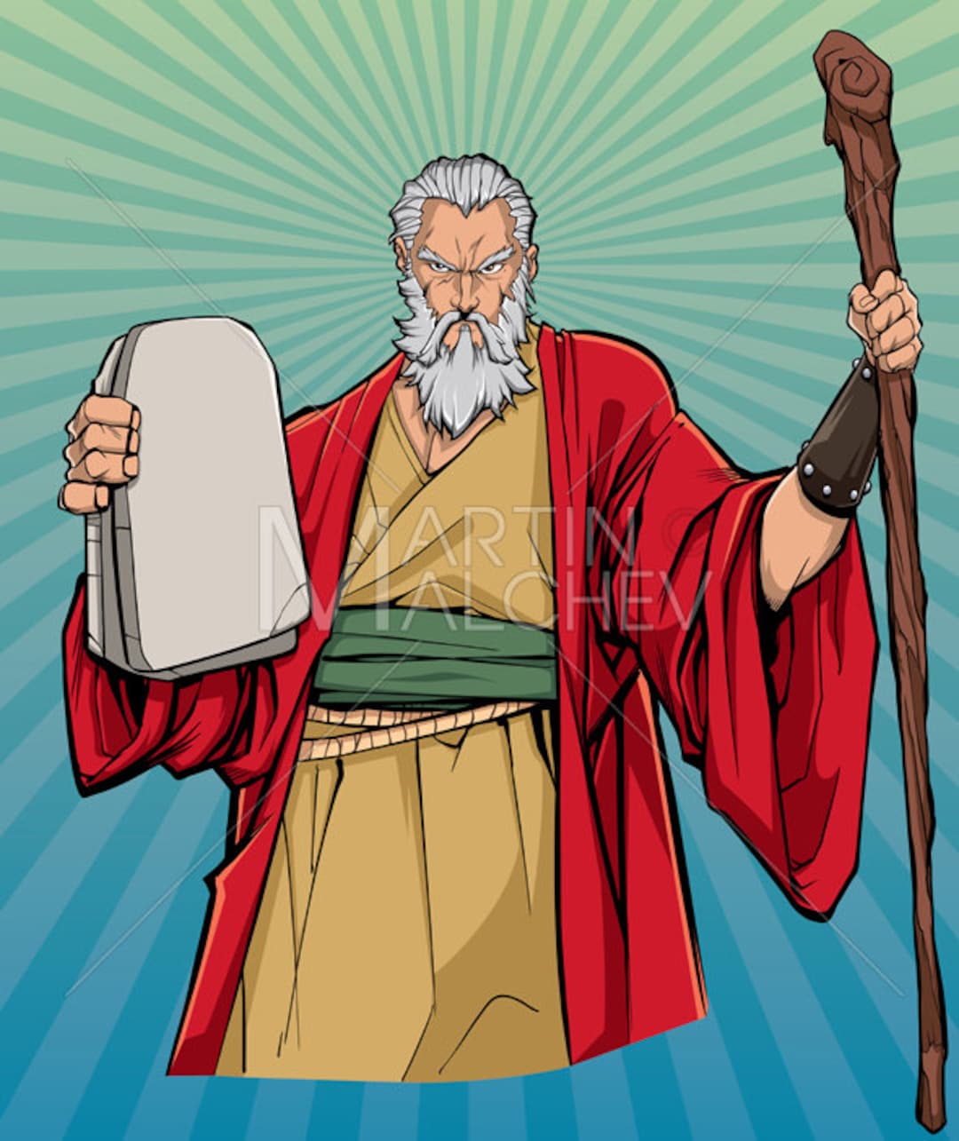 Moses Vector Illustration. Prophet Christian Christianity - Etsy