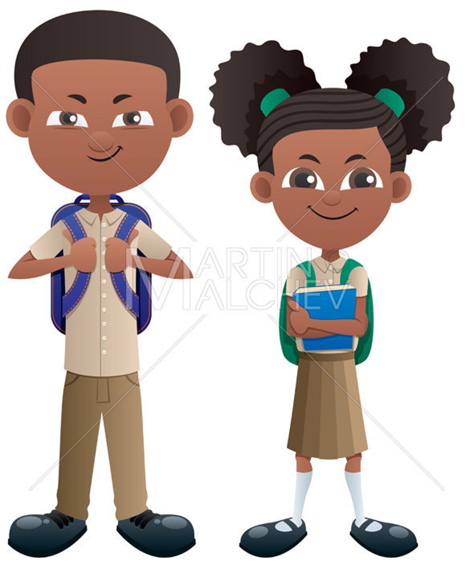 Students Black Vector Illustration Elementary, Primary, Student, School, Boy, Girl, Schoolboy ...