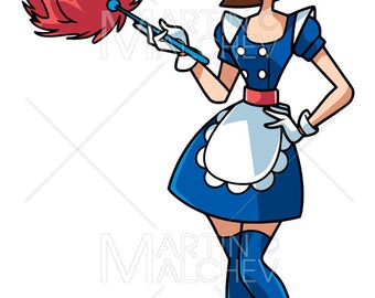 French Maid Illustration - Etsy