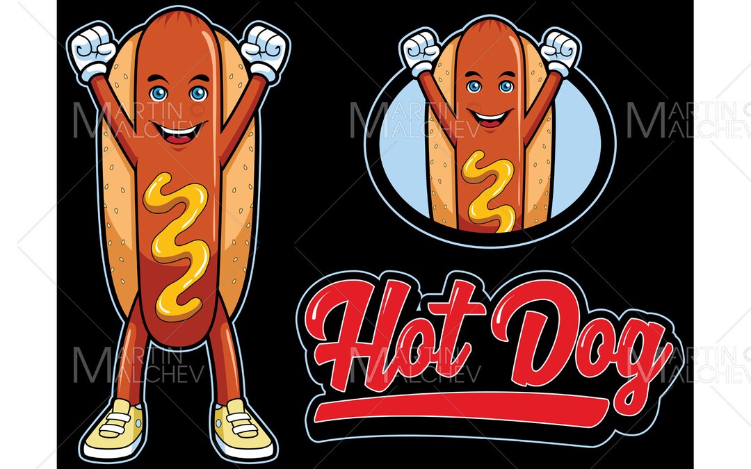 Hot Dog Mascot Vector Illustration. Hot Dog, Hotdog, Hot, Dog, Mascot ...