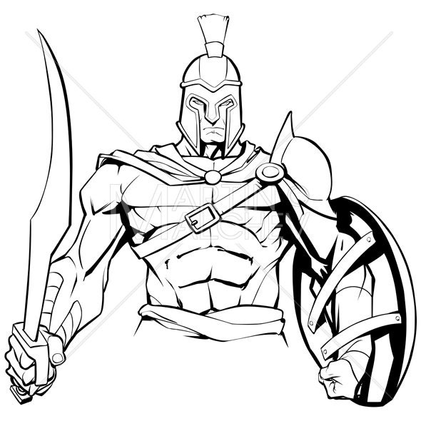 Greek Spartan Drawing