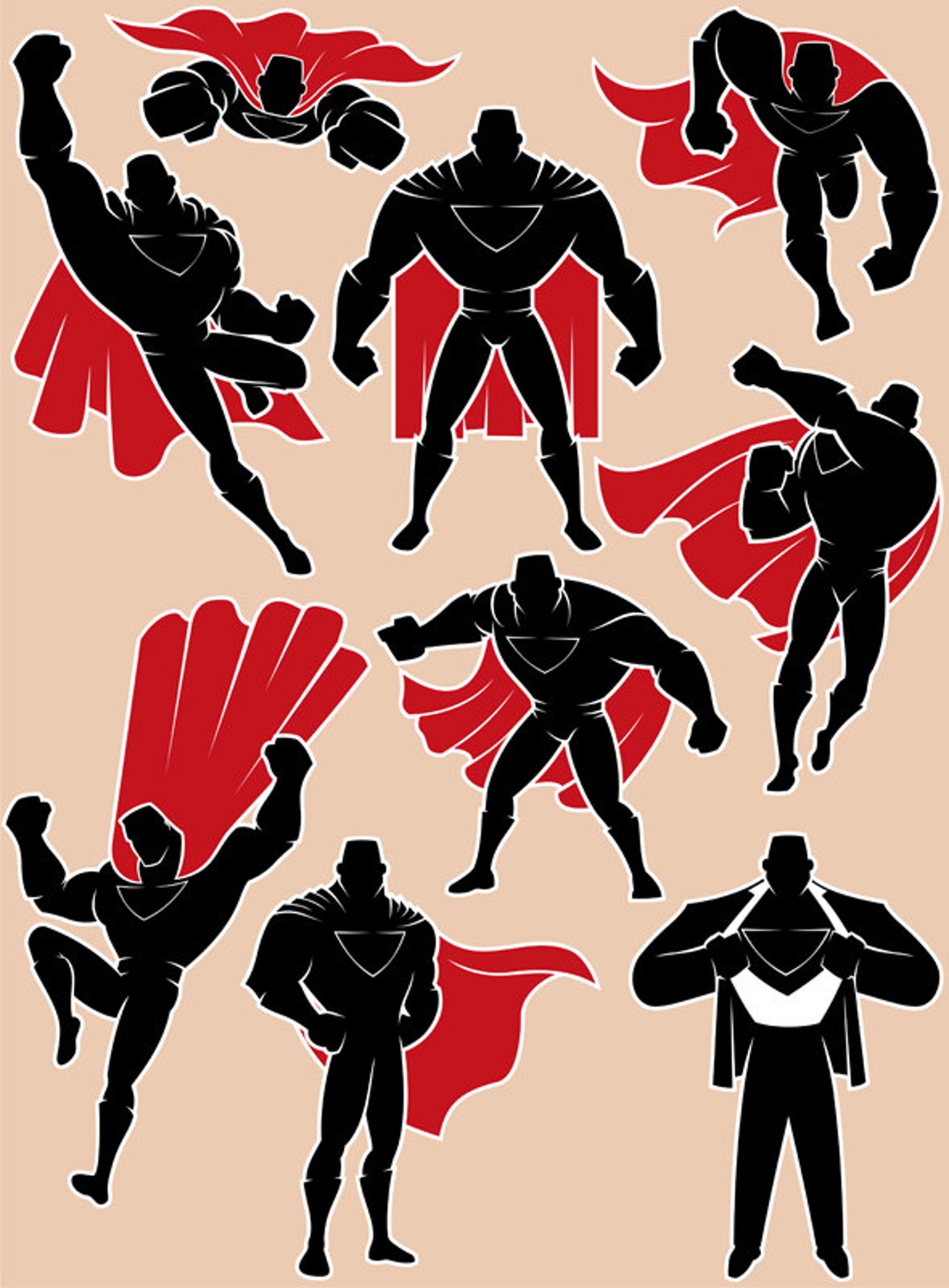 Superhero in Action Vector Cartoon Clipart Illustration. Super, Hero ...