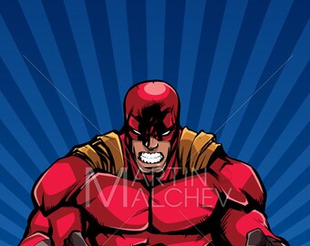 Angry Hero Vector - Etsy
