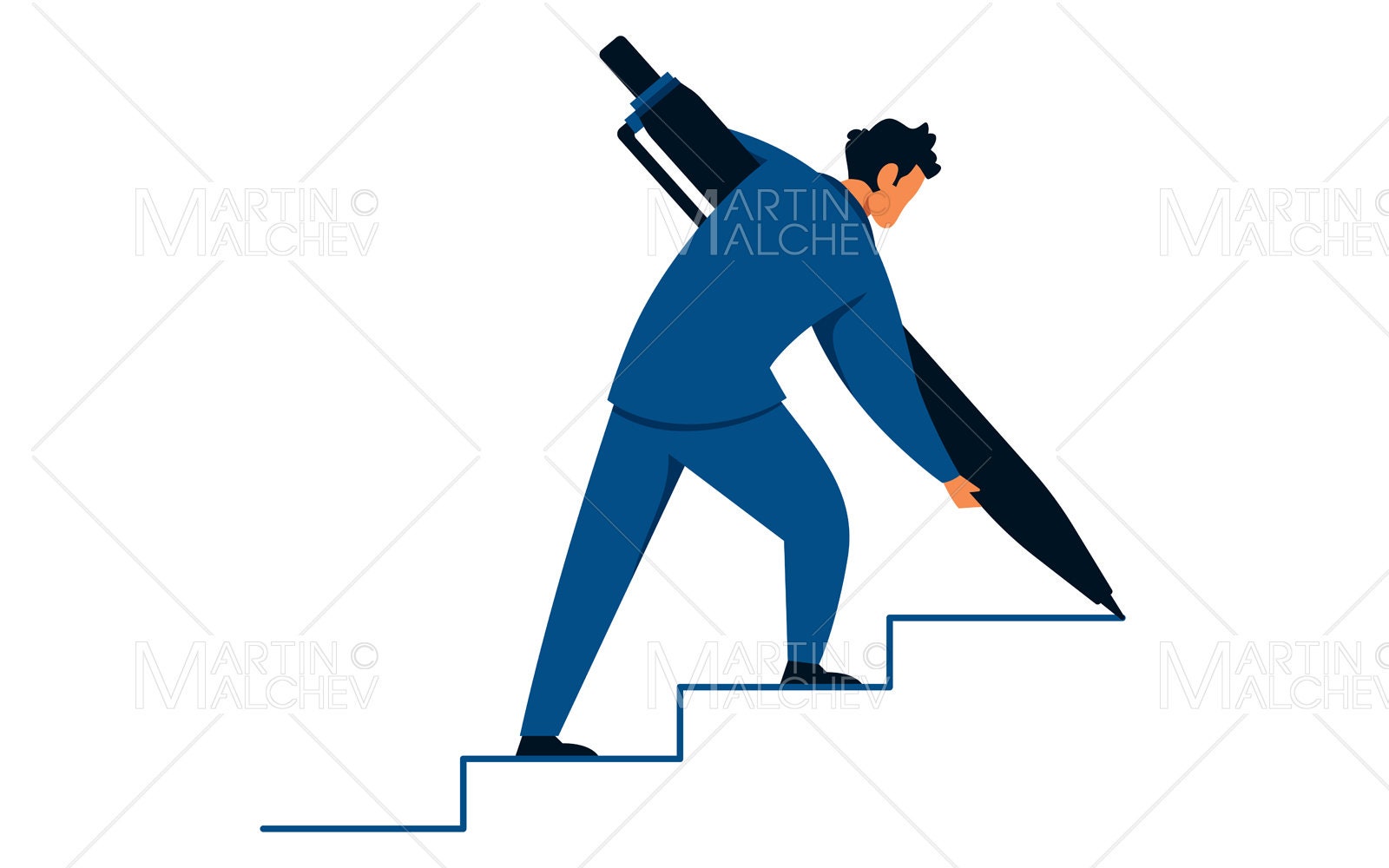 Man Climbing Stairs Clipart