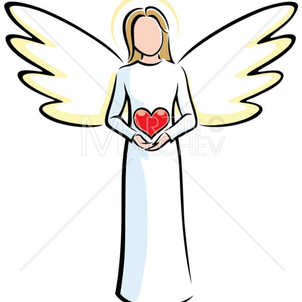 Angel Holding Heart - Etsy