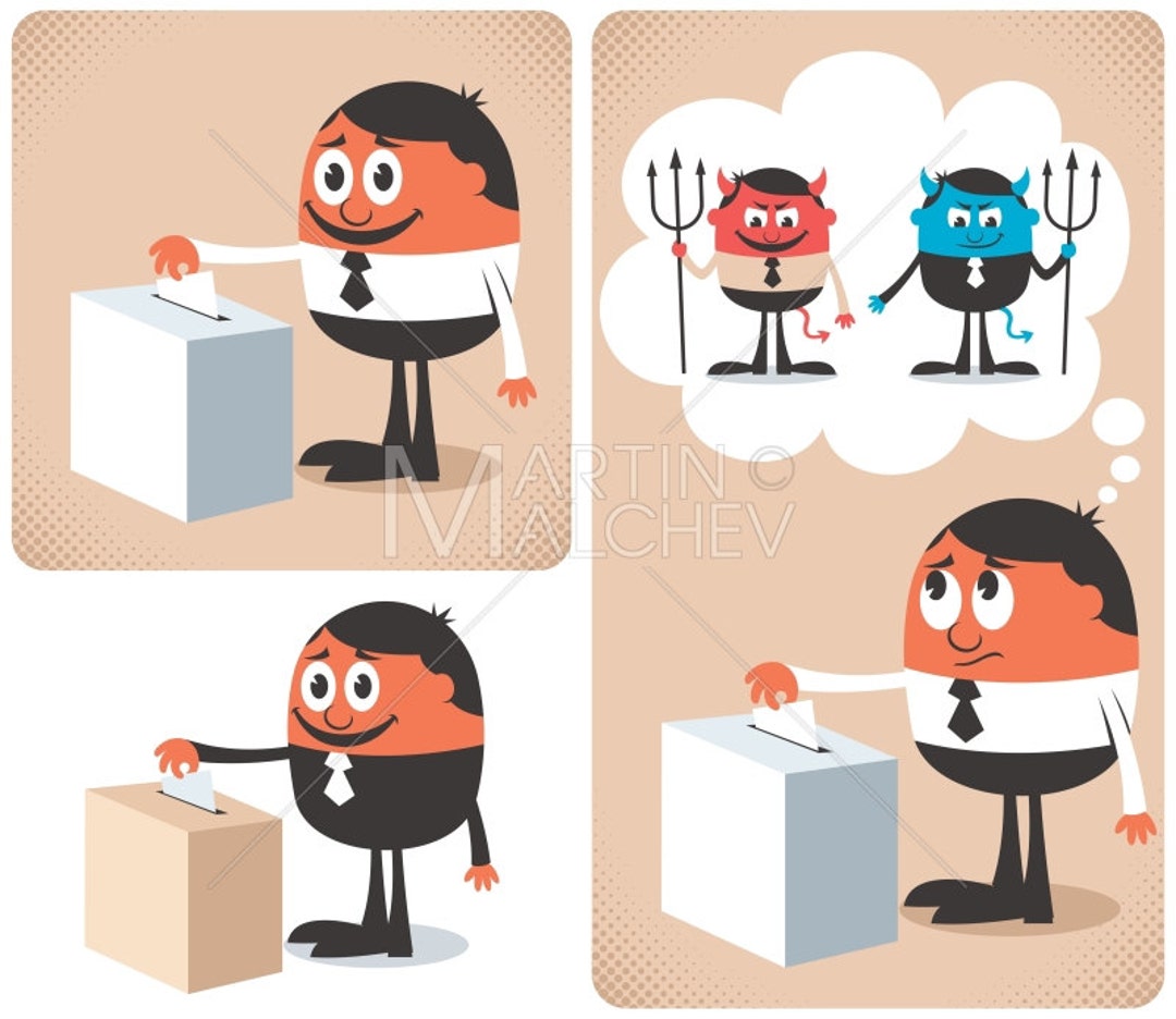 Person Voting Cartoon