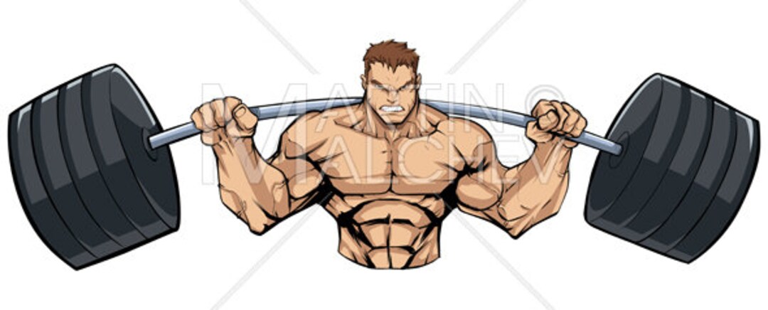 Bodybuilder Gym Mascot Grit Vector Illustration. Fitness, Mascot ...