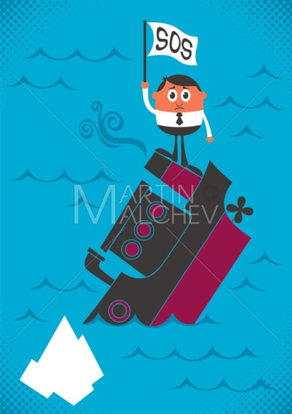 Cartoon Sunken Ship