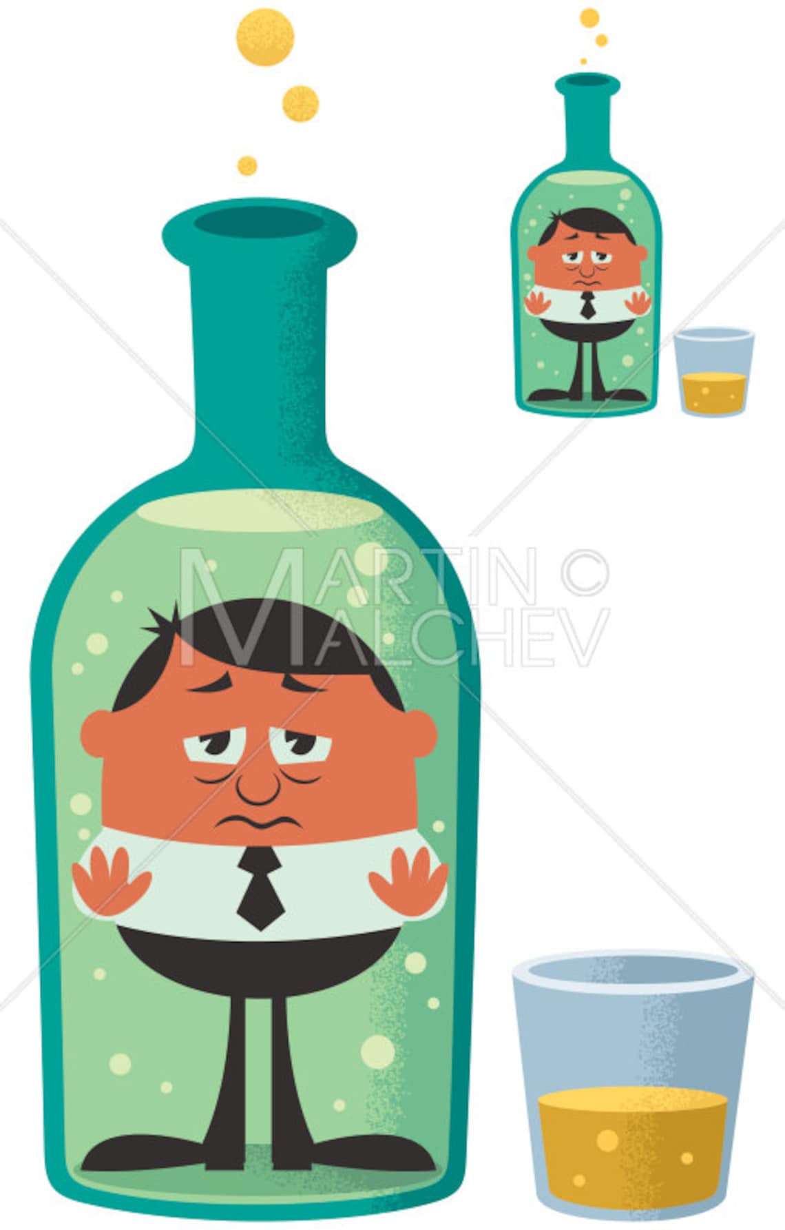 Alcoholism Vector Cartoon Illustration. Alcohol, Alcoholic, Liquor ...