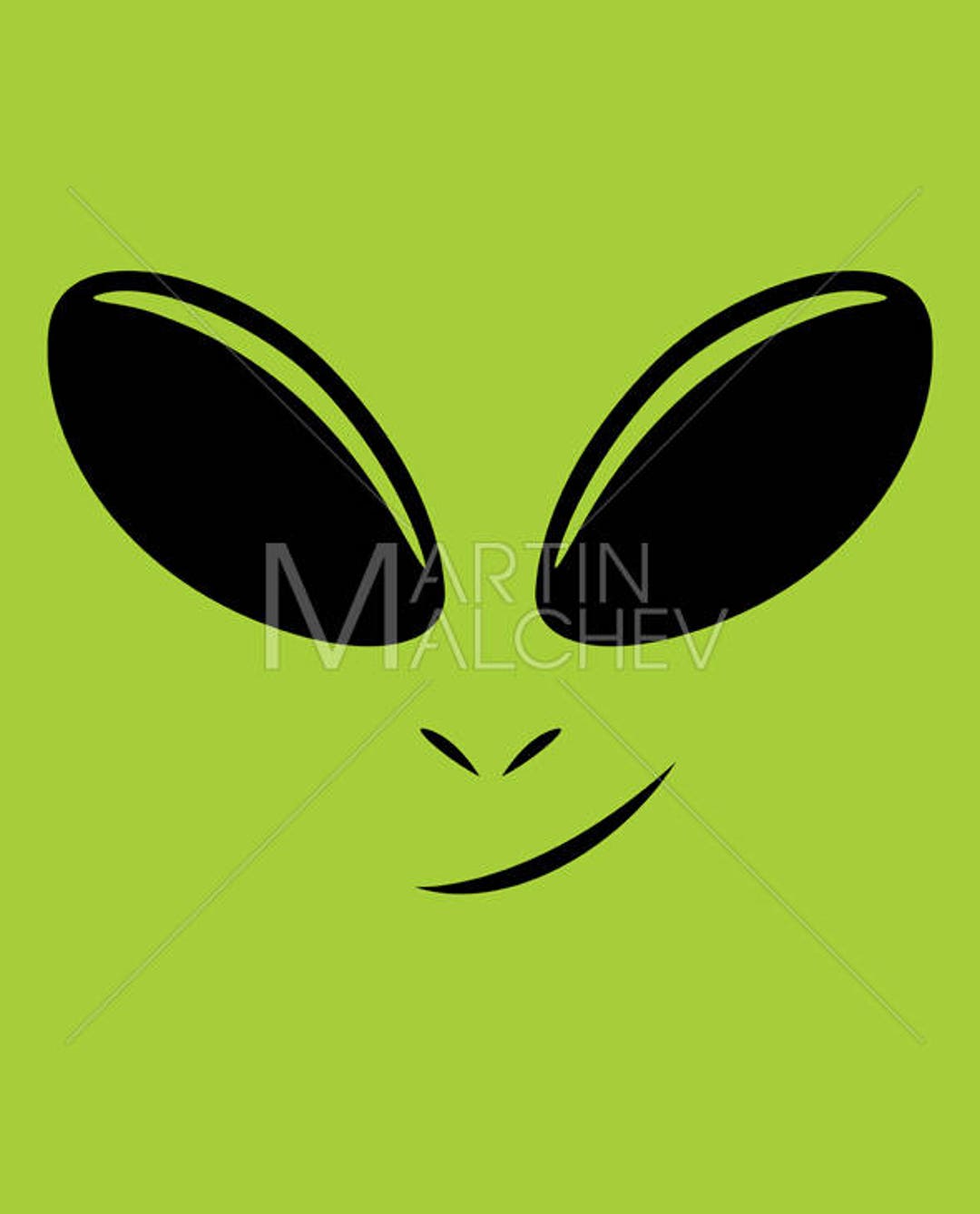 Alien Face Vector Cartoon Illustration. Portrait Head - Etsy