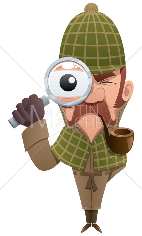 Detective 2 Vector Cartoon Clipart Illustration. Investigator, Sleuth ...