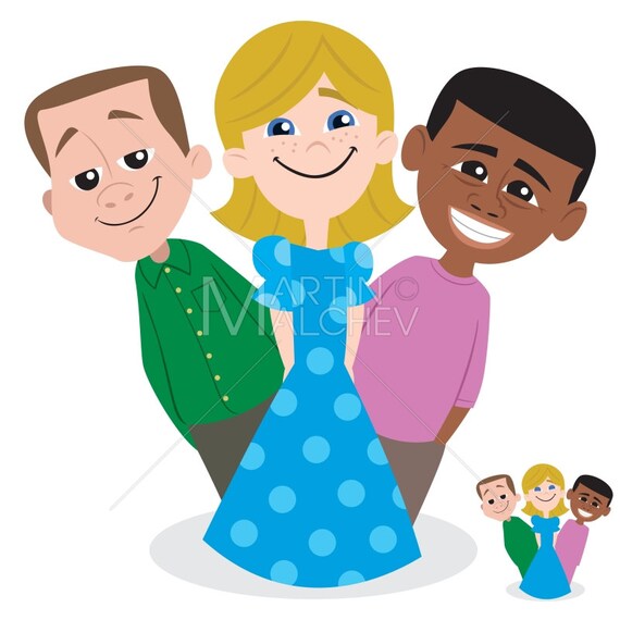 Kids Teamwork Cartoon