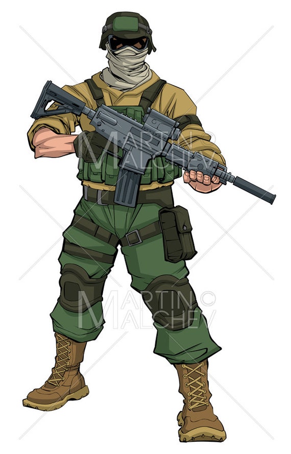 Cartoon Marine Soldier