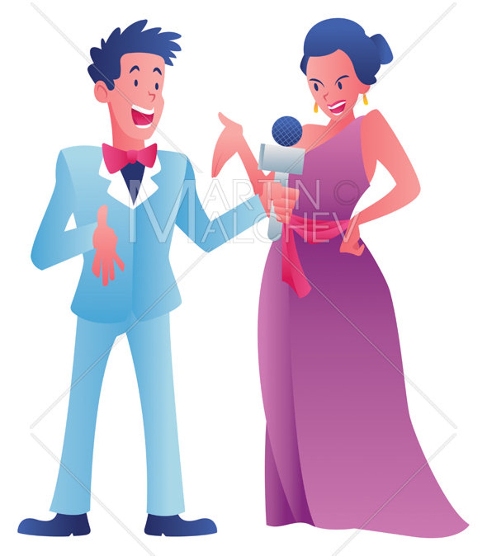 Celebrity Interview on White Vector Illustration Celebrity, Interview ...