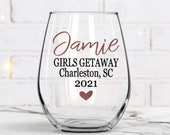 Girls Getaway Wine Glasses Girls Weekend Girls Trip - Etsy