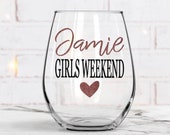 Girls Weekend Wine Glasses Girls Vacation Girls Trip | Etsy