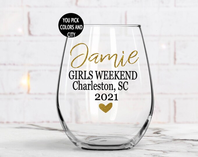 Girls Trip Wine Glasses, Girls Trip Gifts, Girls Getaway Wine Glass ...