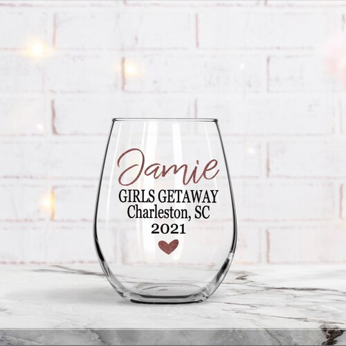 Girls Trip Wine Glasses Girls Weekend Girls Getaway Etsy