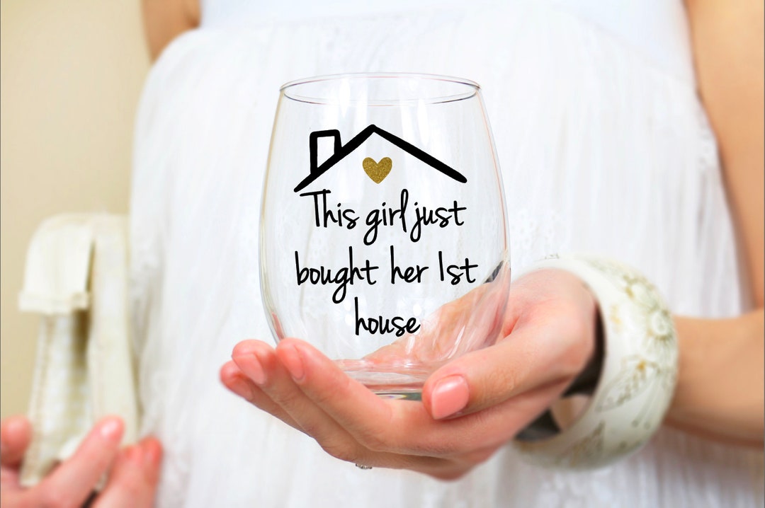 New Homeowner Wine Glass, Homeowner Gift, Housewarming Gift, First Time ...