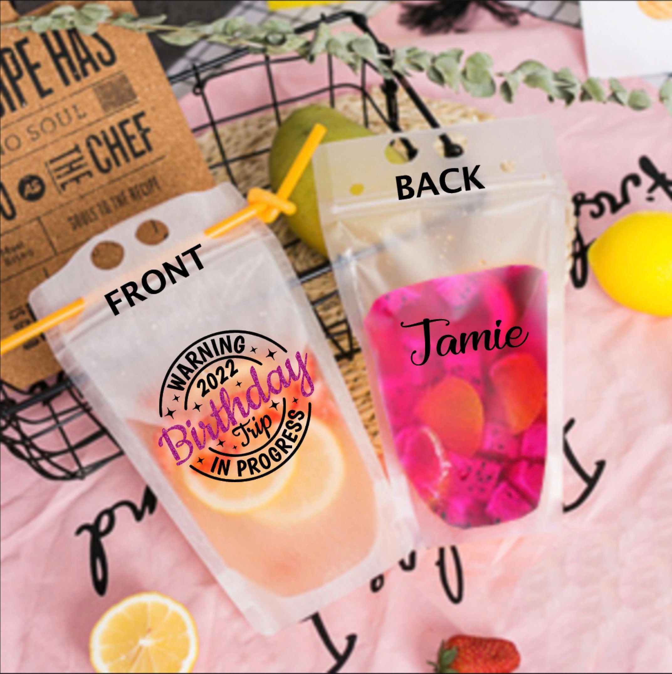 Adult Drink Pouches Pool Party Birthday Squad Booze Bags - Etsy