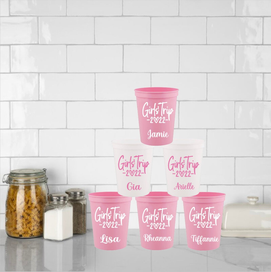 Personalized Cups, Girls Trip Cup, Party Cups, Girls Vacation, Girls ...