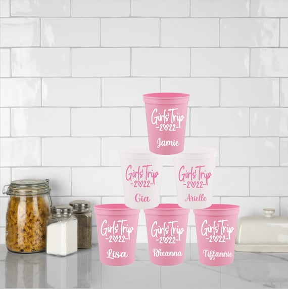 Personalized Cups Girls Trip Cup Party Cups Girls Vacation - Etsy