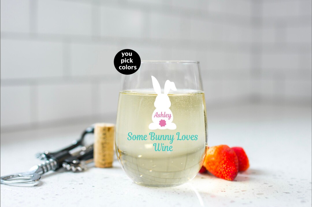 Personalized Wine Glass, Easter Basket Stuffers, Easter Gift, Adult ...