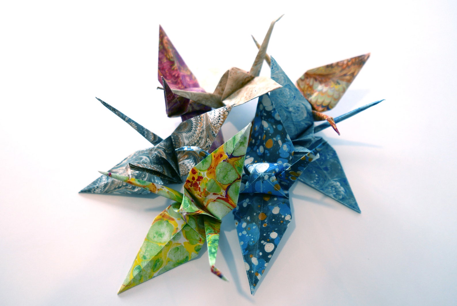 Marbled Origami Paper - 15x15cm - 40 Sheets 40 Patterns - Special Kit ...