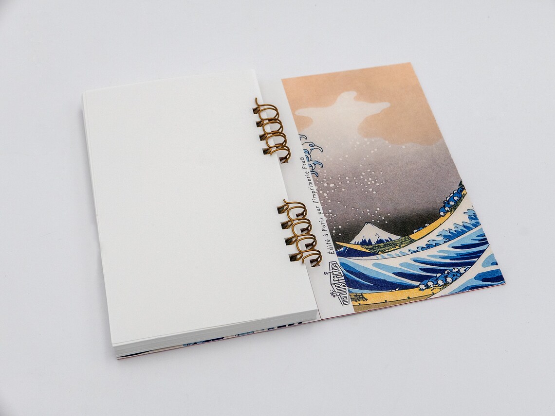 Japanese Handmade Spiral Notebook With Prints by Hokusai, Hiroshige ...