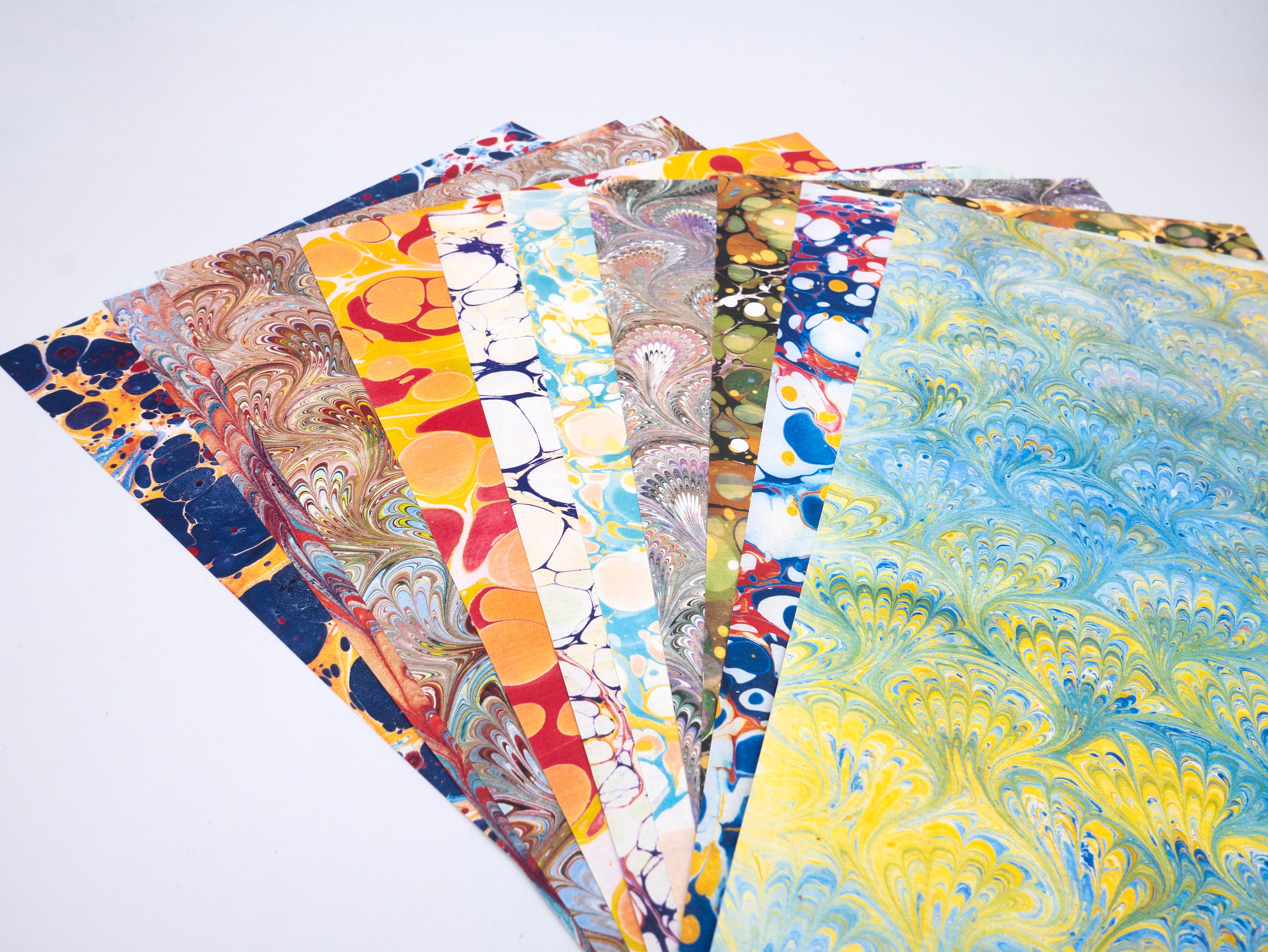 10 Sheets of Marbled Paper - Kit 4 - Etsy