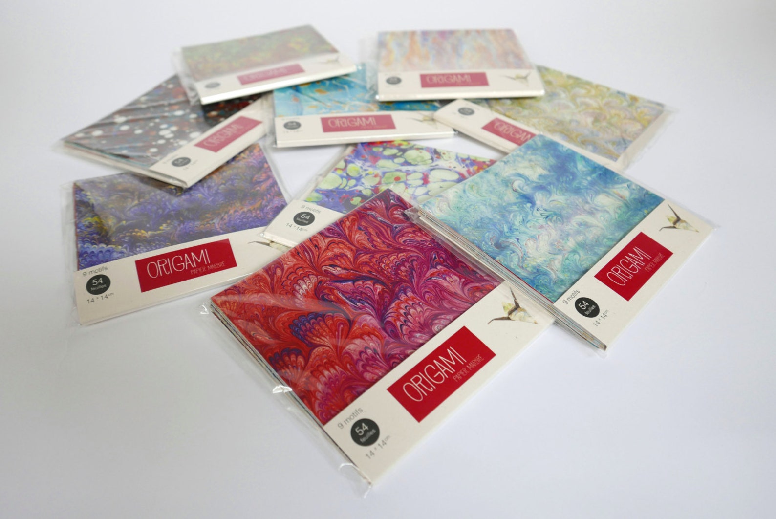 Marbled Origami Paper - 15x15cm - 40 Sheets 40 Patterns - Special Kit ...