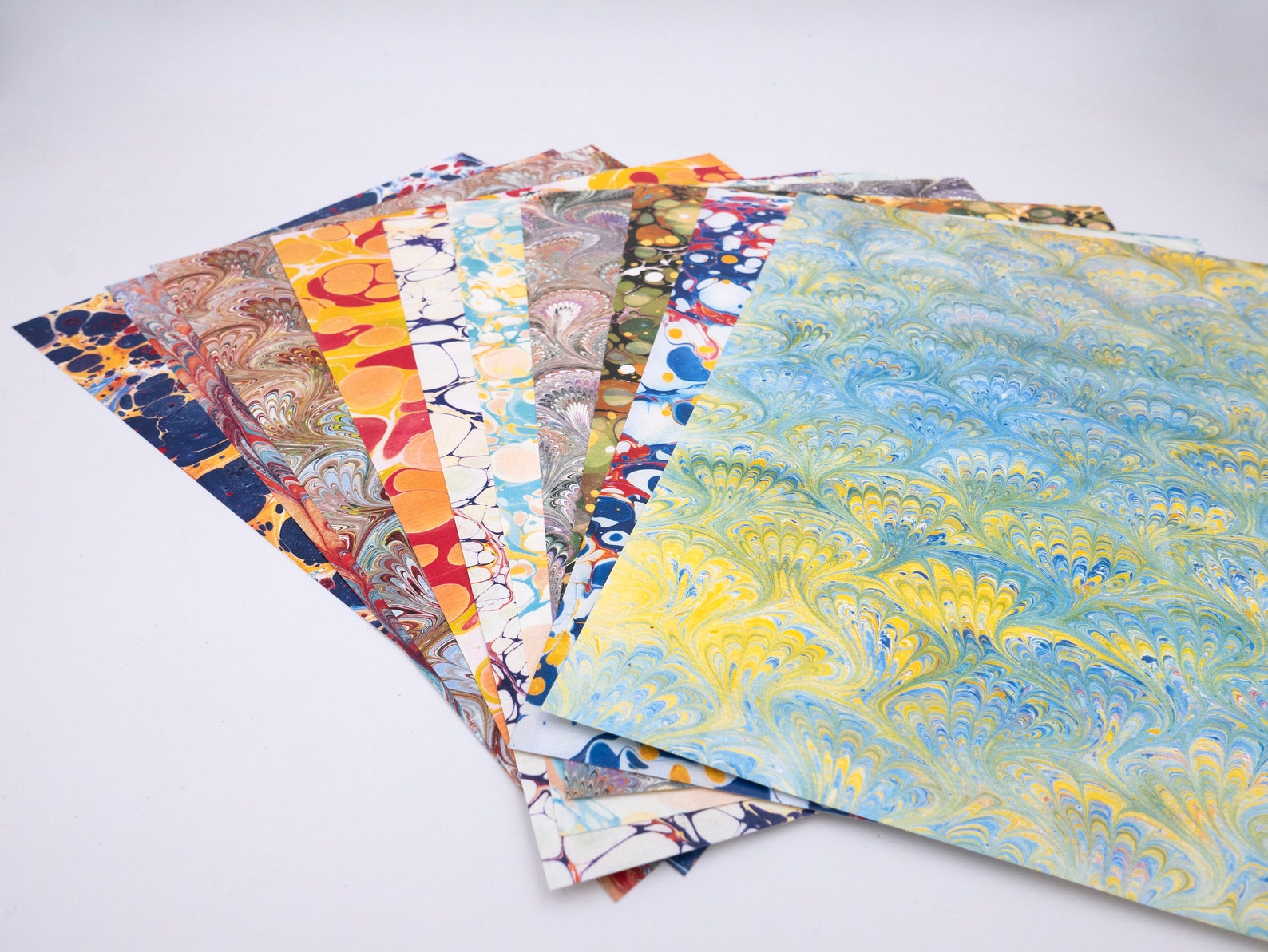 10 Sheets of Marbled Paper - Kit 4 - Etsy